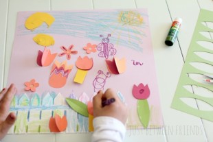 Spring Paper Flower Garden Craft for Kids - Just Jonie