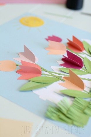 Spring Paper Flower Garden Craft for Kids - Just Jonie