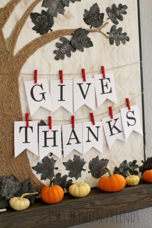 Give Thanks Printable Banner - Just Jonie